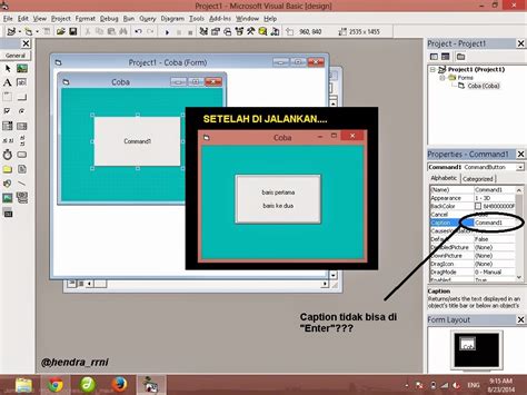 Visual Basic Membuat Baris Baru Pada Caption Label Command Button