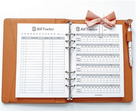 Bill Tracker Printable Budget Planner Monthly Bill Tracker Finance