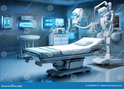 3d Rendering Humanoid Robot In Data Center Or Server Room With Circuit
