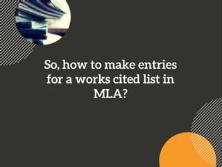 MLA Formatting Style PPT