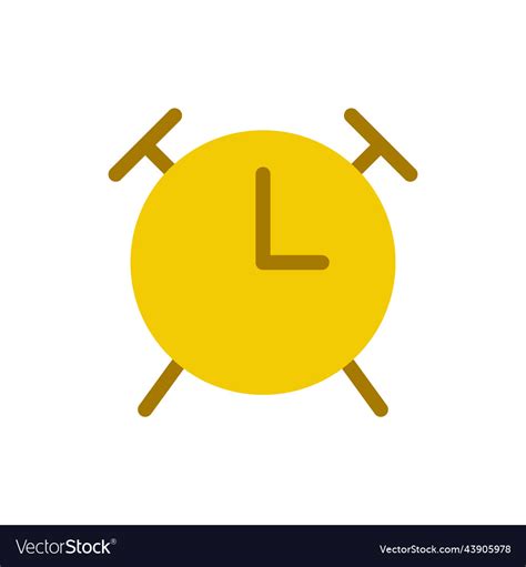 Alarm Clock Flat Color Ui Icon Royalty Free Vector Image