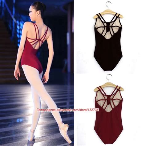 Женские балетные трико без рукавов из спандекса и хлопка с открытой спиной танцевальная одежда