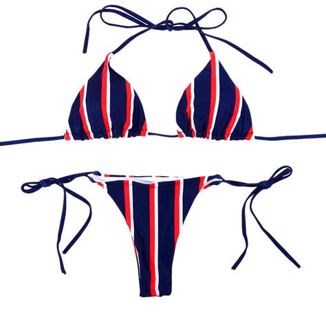 Striped Anime Cosplay Micro Bikini Amorino