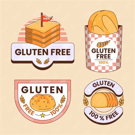 손으로 그린 글루텐 프리 라벨 무료 벡터