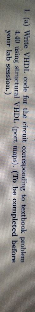 Solved A Write VHDL Code For The Circuit Corresponding Chegg