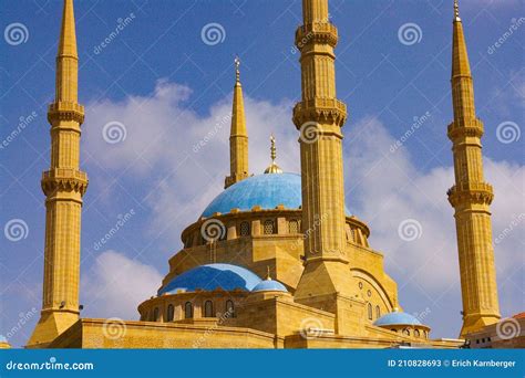 Mohammed Al Amine Mosque Beirut Stock Image Image Of Center Architecture 210828693