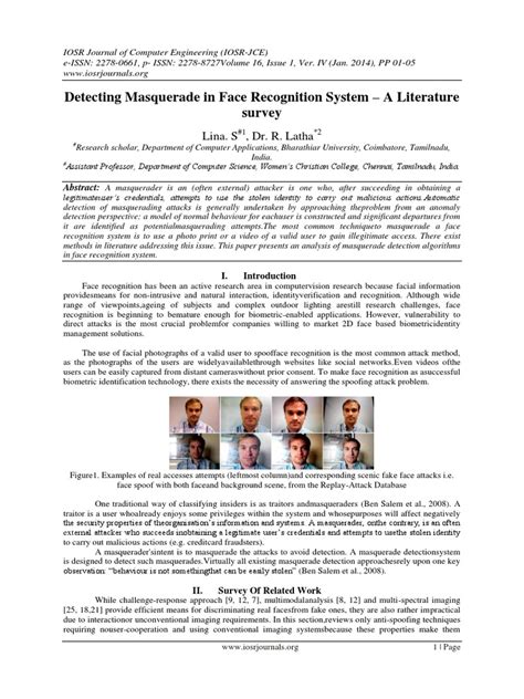 Pdf Detecting Masquerade In Face Recognition System A Literature Survey Dokumen Tips