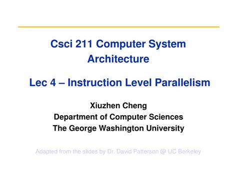 Ppt Csci 211 Computer System Architecture Lec 4 Instruction Level Parallelism Powerpoint
