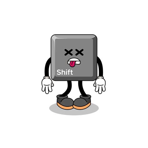 Keyboard Shift Key Mascot Illustration Is Dead Vector Art At Vecteezy