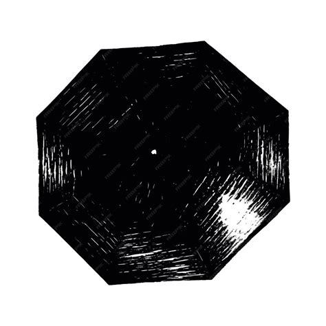 Solid Black Octagonal Shape With Textured Surface Premium Ai Generated Vector