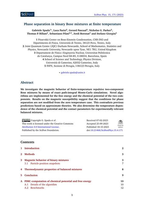 Pdf Phase Separation In Binary Bose Mixtures At Finite Temperature