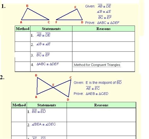 Geometry Practice With Congruent Triangle Proofs Geometry Practice With Congruent Triangle Proofs