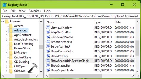 How To Show Seconds In Windows 10 Taskbar Clock