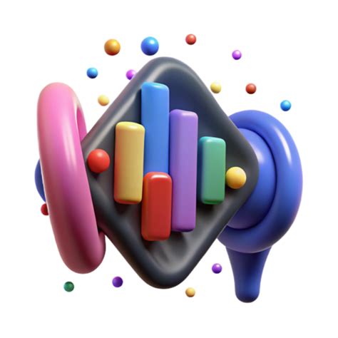 Abstract 3d Render Colorful Bar Graph Data Visualization 55449816 Png