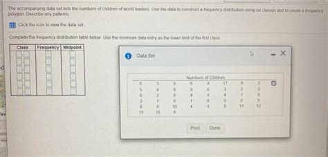 Solved The Accompanying Data Set Lists The Numbers Of Chegg Com
