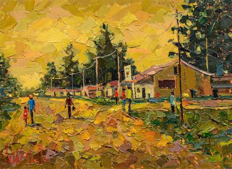 Lot De Wet Matthee Sa Born 1979 Oil Street Scene With Figures