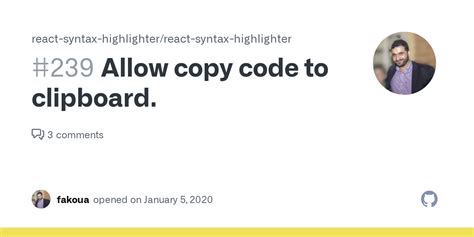 Allow Copy Code To Clipboard Issue 239 React Syntax Highlighter