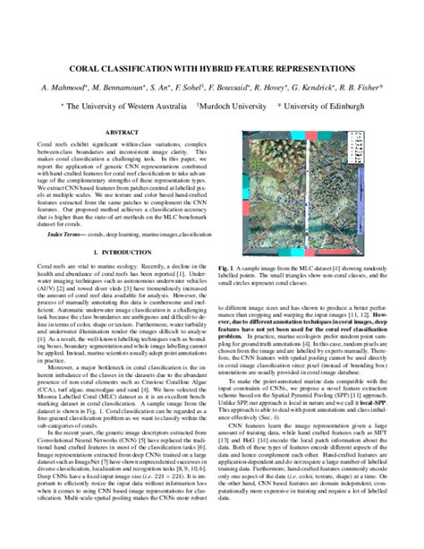 Pdf Coral Classification With Hybrid Feature Representations