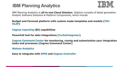 IBM Planning Analytics Esittely Ja Demo PPT