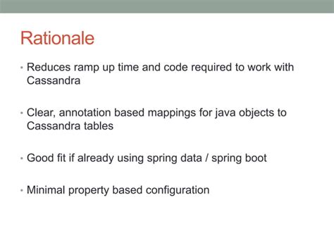 Spring Data Cassandra Ppt