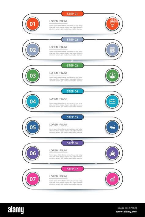 7 Data Infographics Tab Thin Line Index Template Vector Illustration