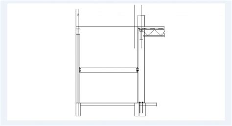 Two Level Building Cut Constructive Section Drawing Details Dwg File