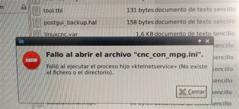 Error Al Intentar Modificar Archivos Linuxcnc