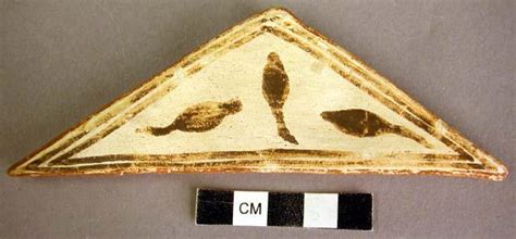 Triangular Pottery Tile Tadpoles Objects Emuseum