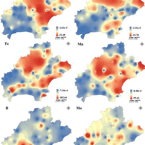 spatial prediction error difference maps between cokriging and bayesian