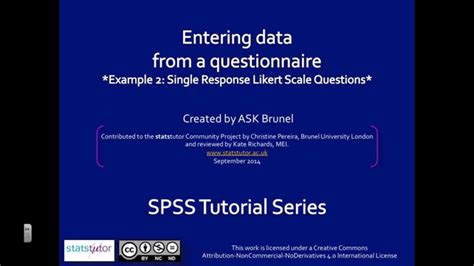 Questionnaire Data In Spss Likert Scale Question Youtube