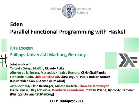 Ppt Eden Parallel Functional Programming With Haskell Powerpoint