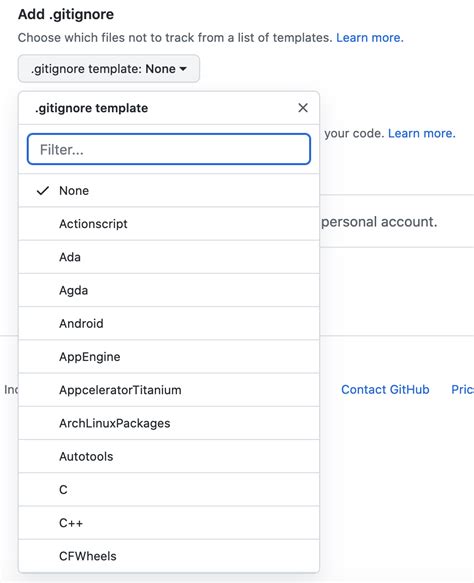 Github Gitignore Templates