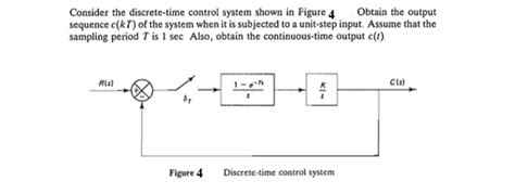 Consider The Discrete Time Control System Shown In Figure 4 Obtain The Output Sequence Ck T
