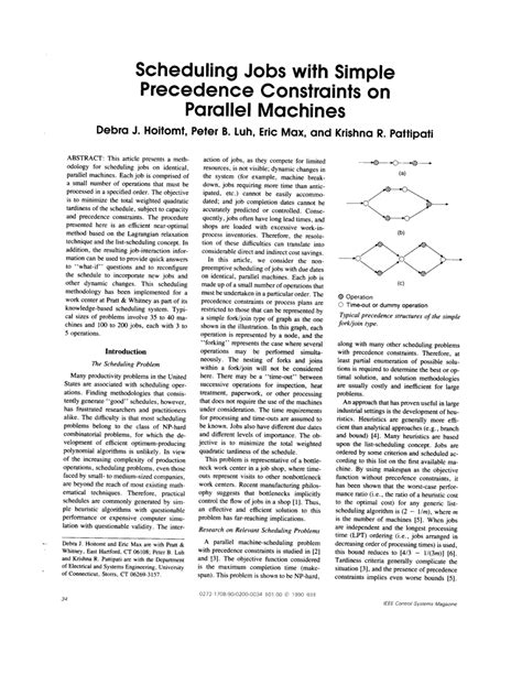Pdf Scheduling Jobs With Simple Precedence Constraints On Parallel Machines