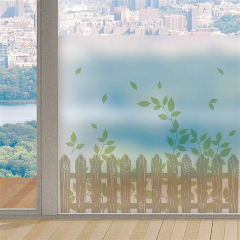 나무자전거 창문 유리창 안개시트지 Gg Ph158 나뭇잎이흩날리는울타리나무자전거 시트지 그래픽스티커 레터링전문