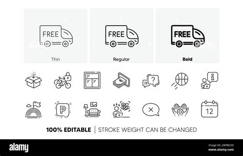 Free Delivery Furniture And Difficult Stress Line Icons For Web App Printing Line Icons