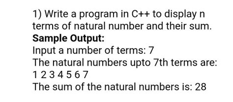 Solved Write A Program In C To Display N Terms Of Chegg