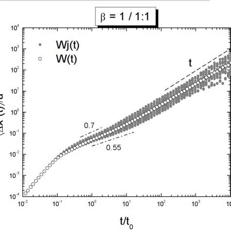 Mean Square Displacement Of The System White Circle Wt And