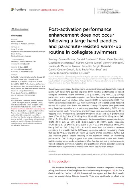 Pdf Post Activation Performance Enhancement Does Not Occur Following A Large Hand Paddles And