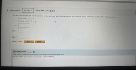 Solved Find The Component Form And Magnitude Of The Vector V Chegg