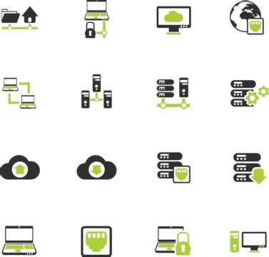 Server Icon Set Socket Link Device Vector Socket Link Device PNG And Vector With Transparent