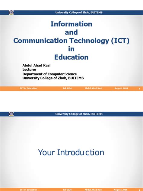 Lec 1 And 2 Ict In Education Pdf