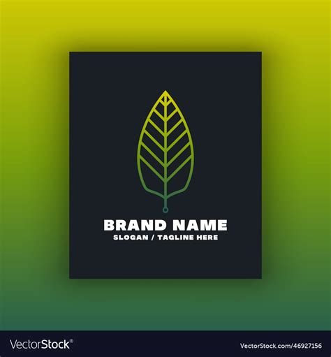 Tree Leaf Pattern Logo Design Template Royalty Free Vector