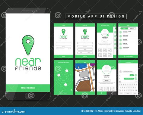 material design ui ux and gui for mobile apss royalty free stock