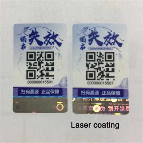 Laser Coated Qr Code Security Label Scratch Coating Sticker Shenzhen Huaxin Anti Counterfeiting