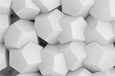 Premium Photo White Abstract Futuristic Polygons Platronic Cubes Structure Background 3d Rendering