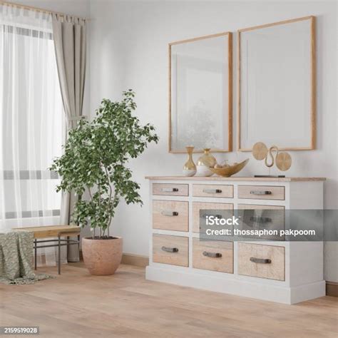 벽 모형 아늑하고 단순한 거실 포스터 나무 프레임 빈 그림 요소 인테리어 수직 벽에 일러스트레이션 3d 렌더링 거실에 대한 스톡 사진 및 기타 이미지 Istock