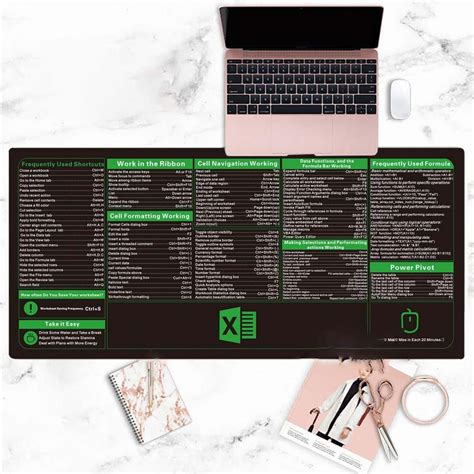 Amazon Com Generic Excel Mouse Pad Shortcuts Word Excel Shortcuts Cheat Sheet Mouse Pad Excel