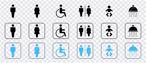 Premium Vector Male Or Female Restroom Wc Toilet Vector Icons Set In