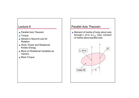 Lecture Parallel Axis Theorem